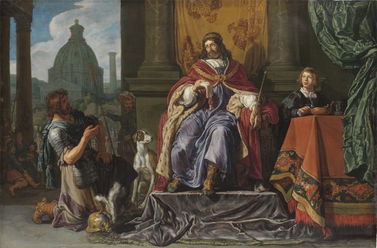 David Gives Uriah a Letter for Joab - The Leiden Collection David Gives Uriah a Letter for Joab - The Leiden Collection