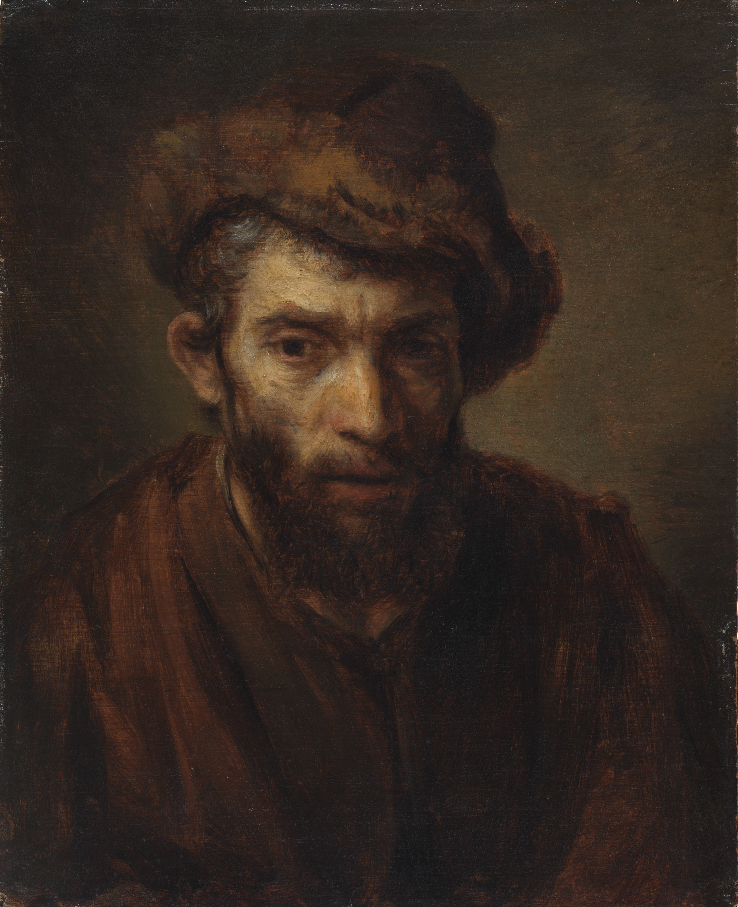 Bearded Man in a Fur Hat (Previously "Jew in a Fur Hat") - The Leiden ...